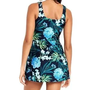 Old Navy | Swim | Old Navy Swim Dress Blue Floral Swimsuit | Poshmark